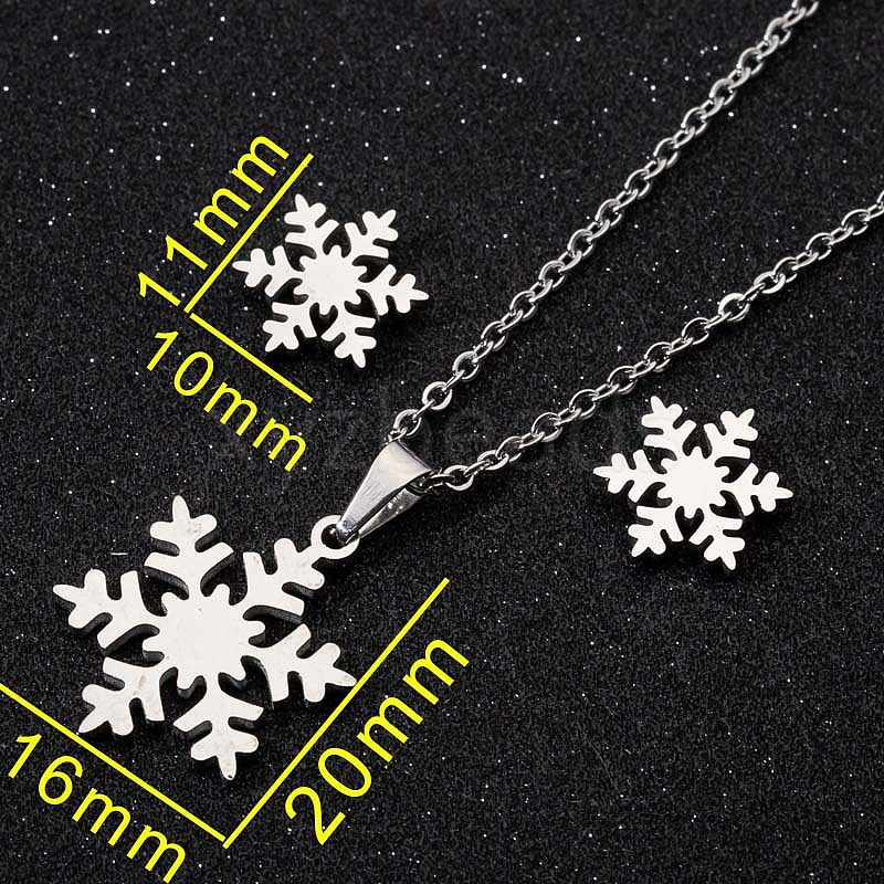 Wholesale 201 Stainless Steel Pendant Necklaces & Stud Earrings Sets ...
