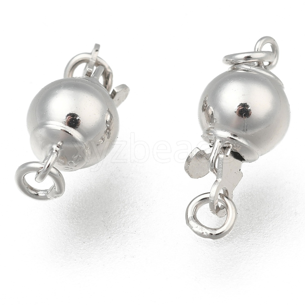 Wholesale Platinum Plated 925 Sterling Silver Round Box Clasps ...